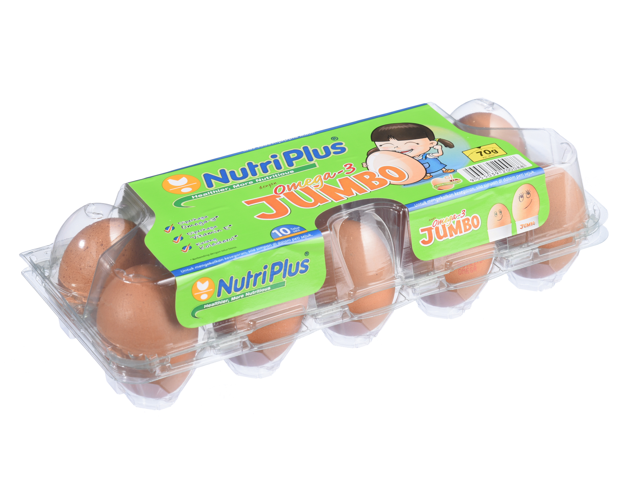 Nutriplus Jumbo Eggs, 10pcs - Omega-3 Enriched