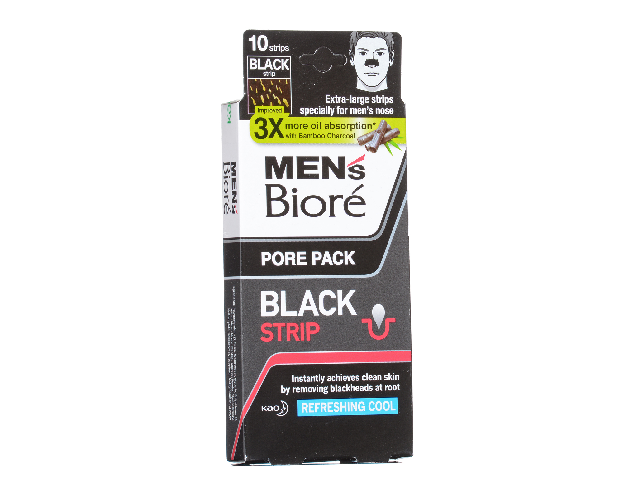 Biore Men's Pore Pack Black Strip, 10 pcs - Deep Clean