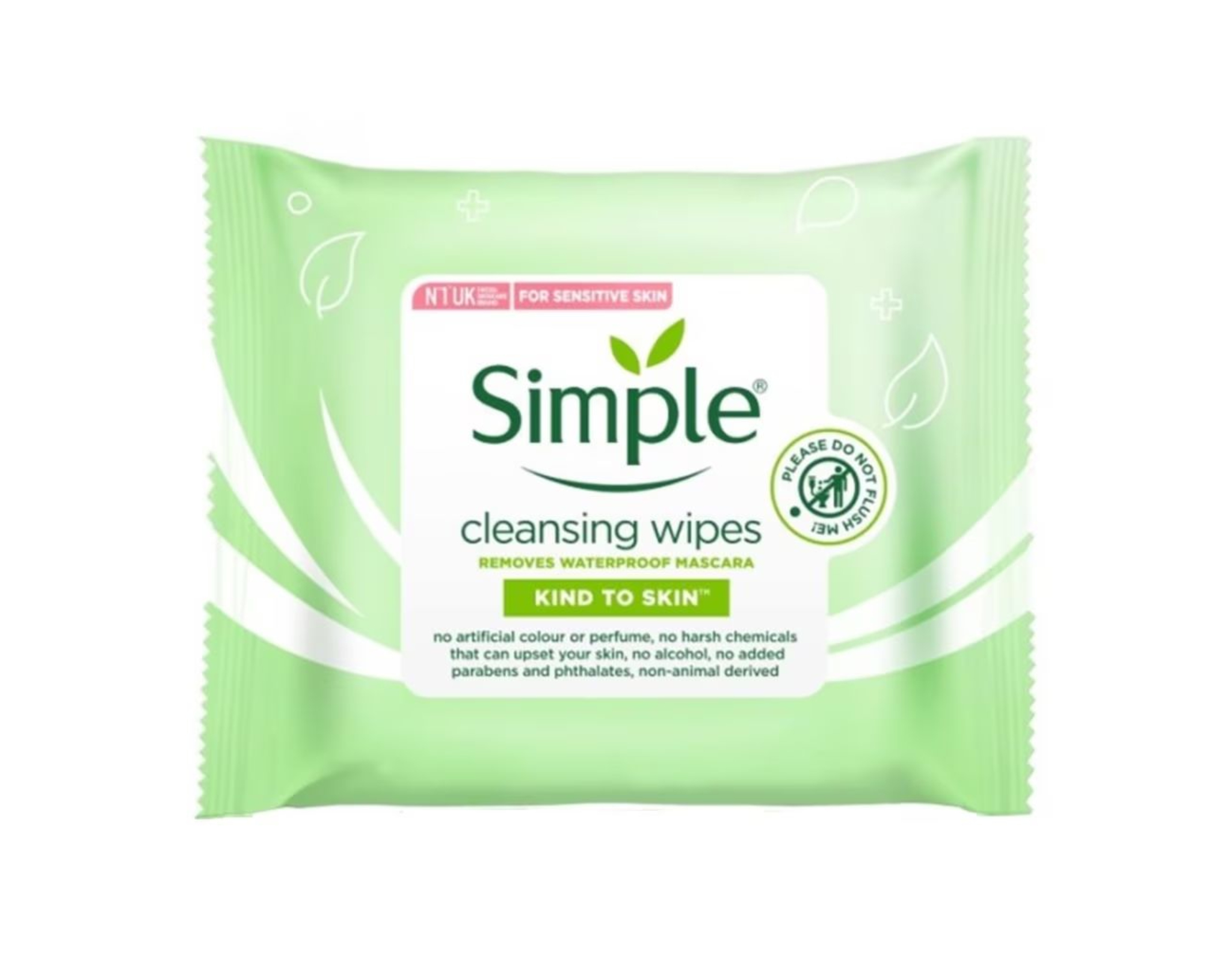 simple Facial Wipes, 25's - Removes Waterproof Mascara