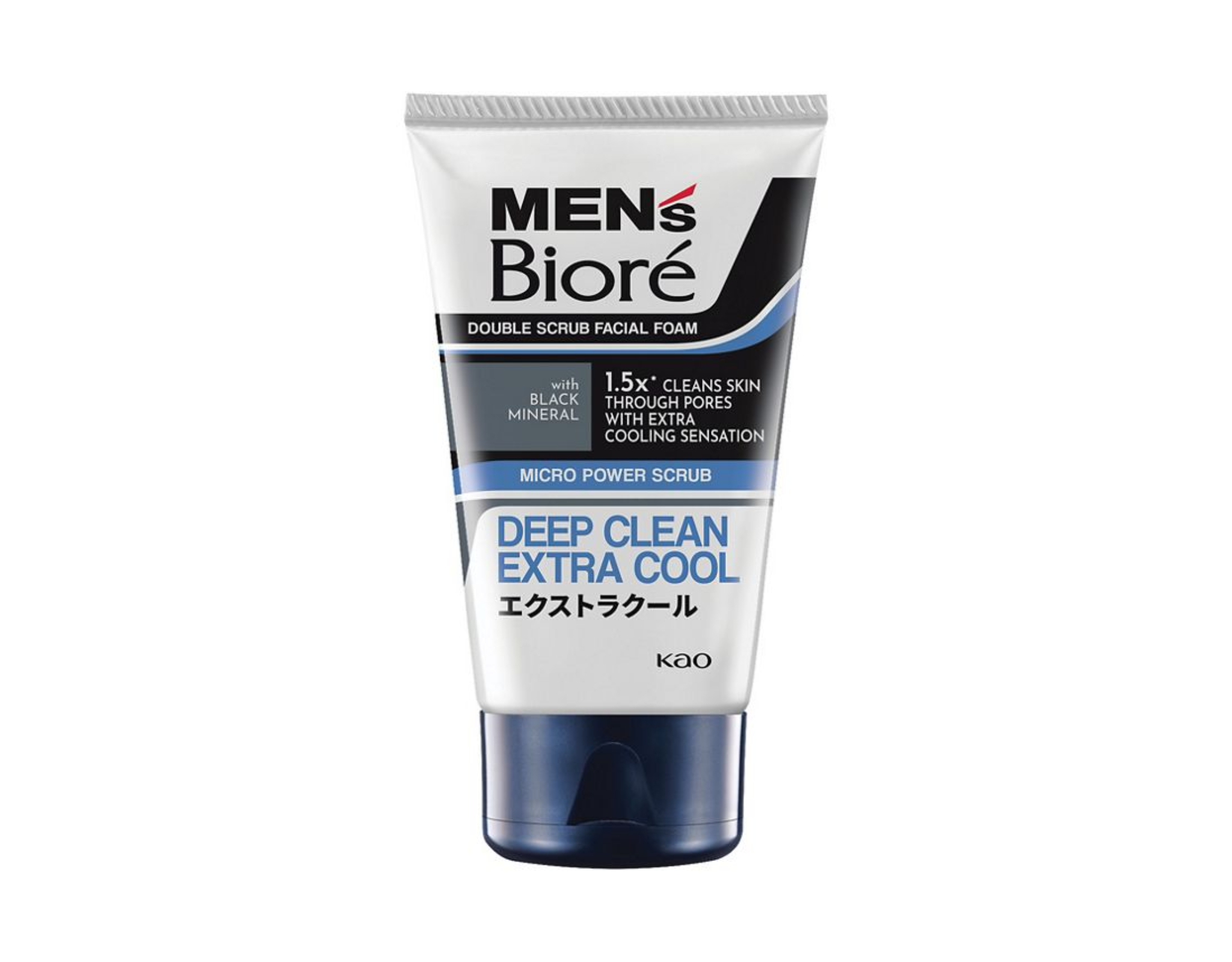 Biore Men's Double Scrub Facial Foam, 100g - Extra Cool