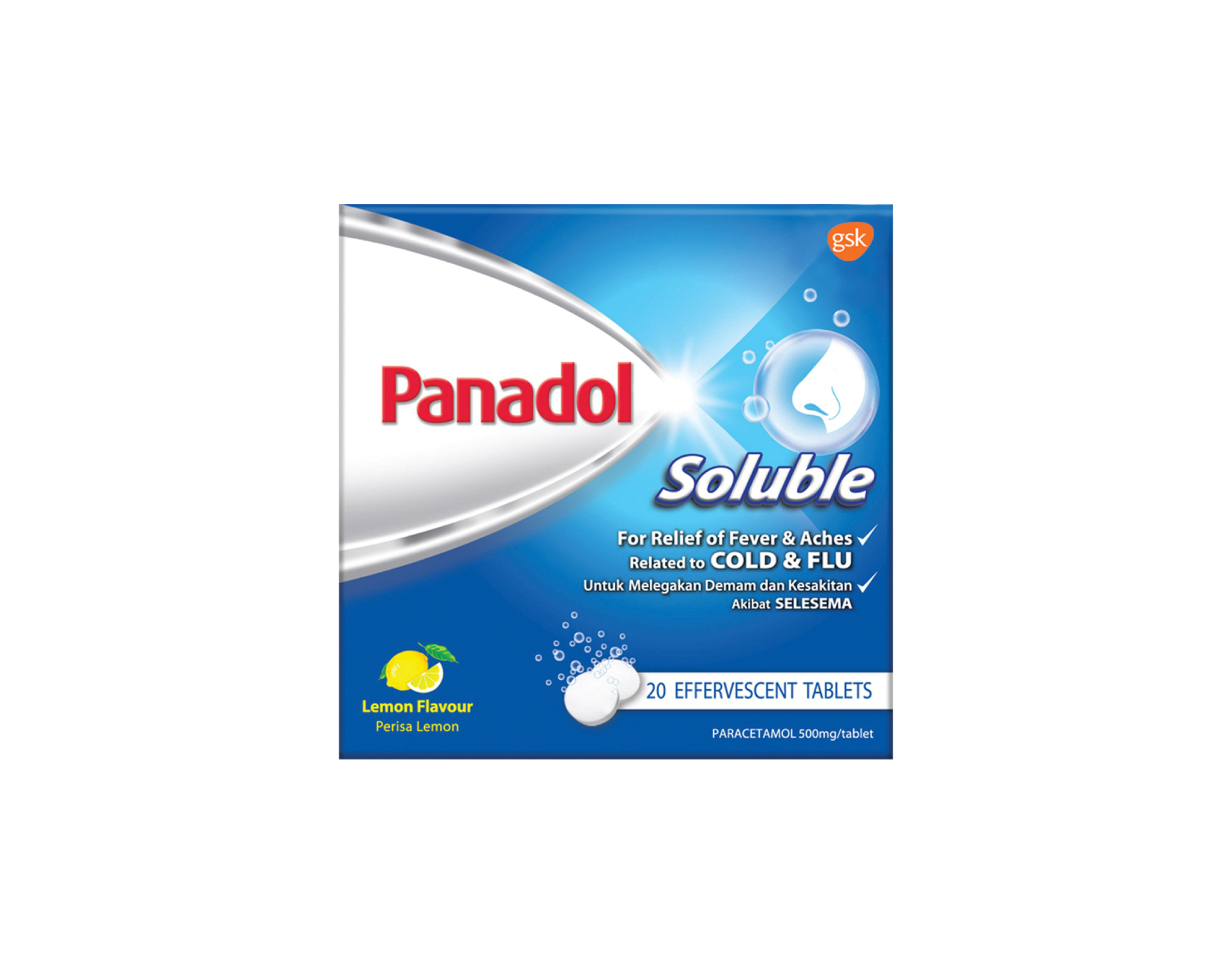 Panadol Soluble, 20 Tablets - Fast Pain Relief
