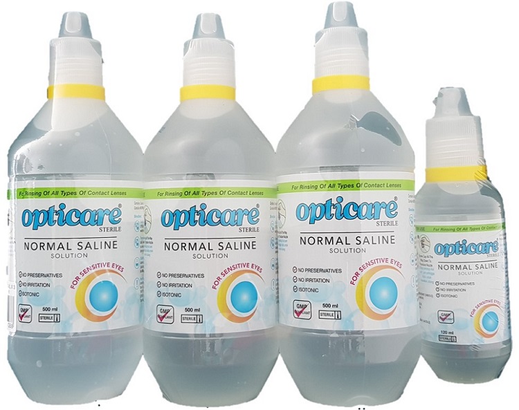 Opticare Normal Saline 3x500ml - Sterile, No Irritation