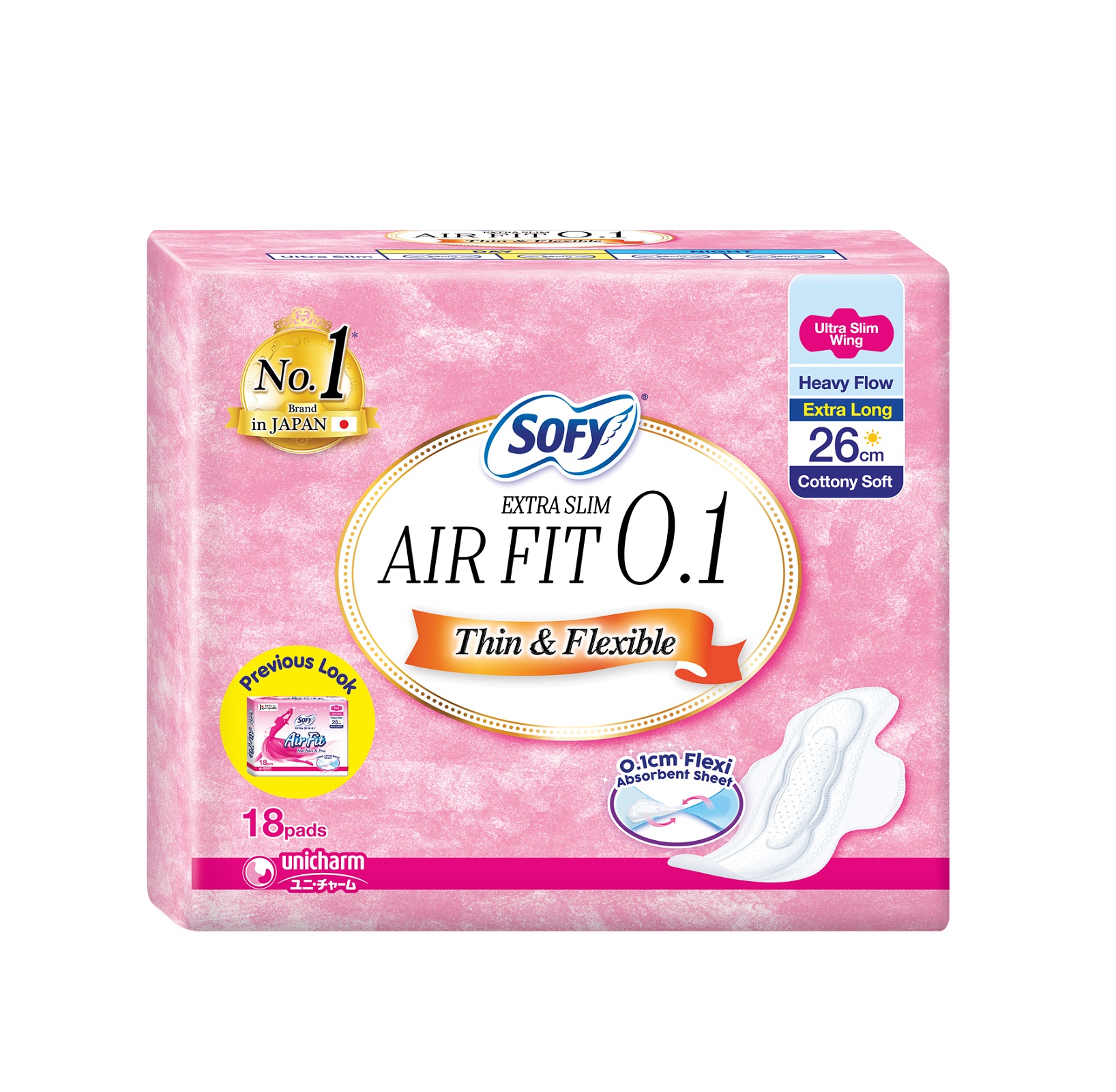 Sofy Extra Slim Air Fit 0.1 Day Ultra Slim Wing 26cm | myaeon2go