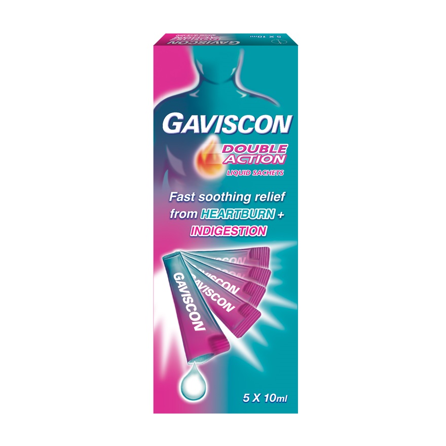 Gaviscon Double Action Sachet, 5x10ml - Fast Heartburn Relief