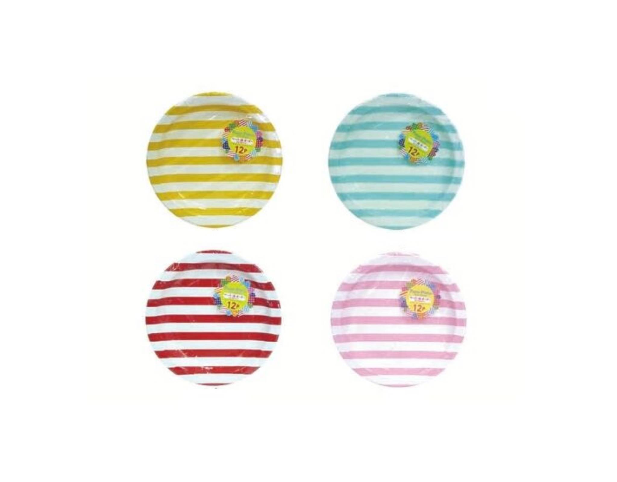 Daiso [SELECTED RANDOMLY] Paper Plates With Stripes | myaeon2go