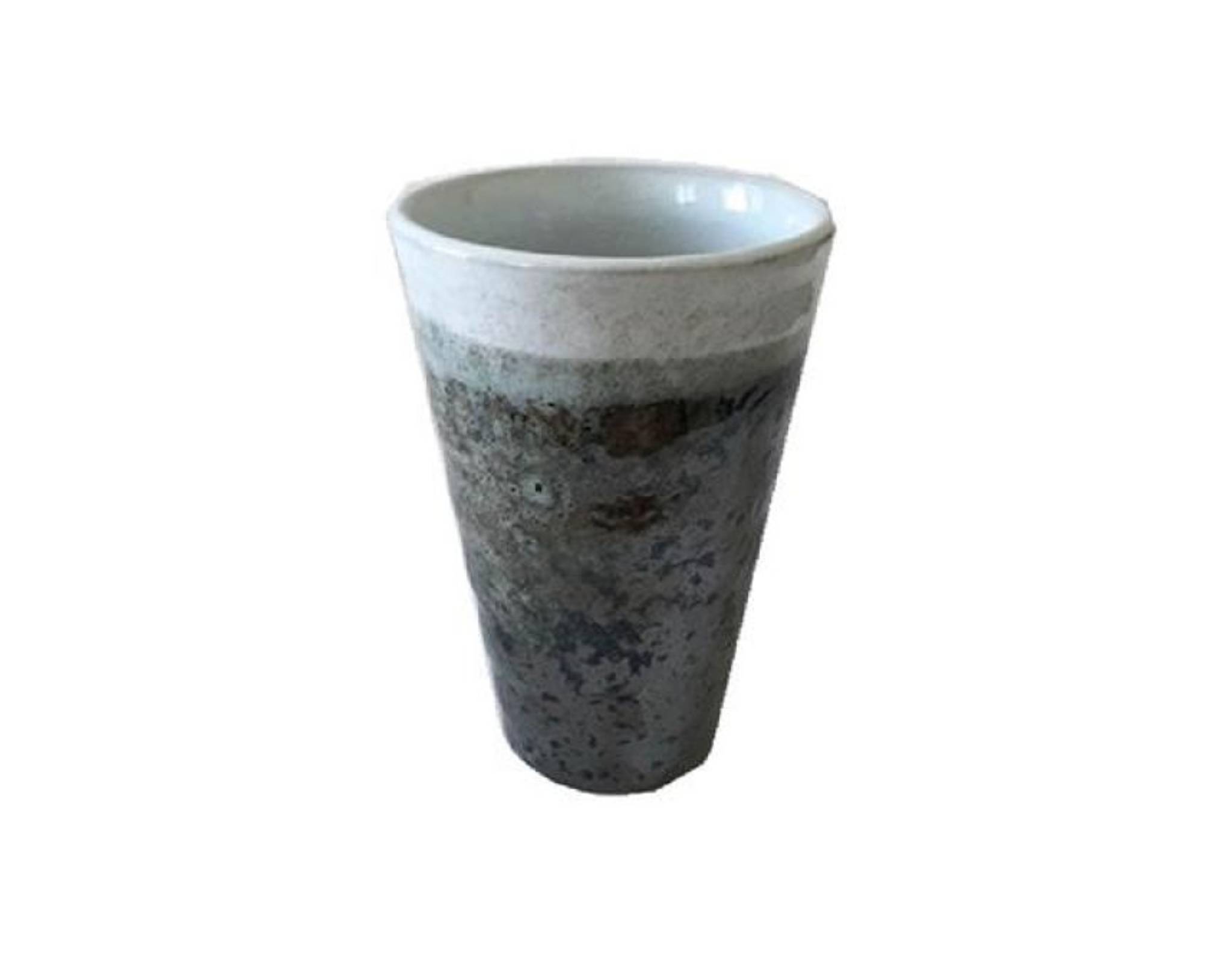 Daiso Beer Mug Oil Spot White Glaze Pattern A | myaeon2go