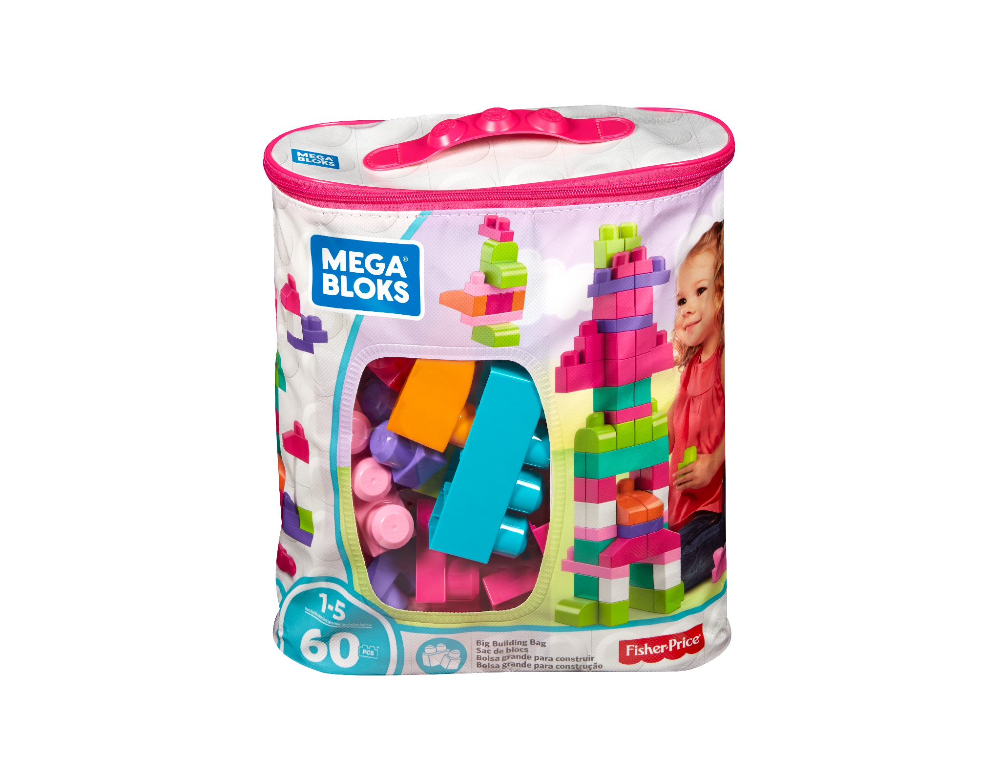 Mega Bloks Big Building Bag - Pink (DCH54) | myaeon2go