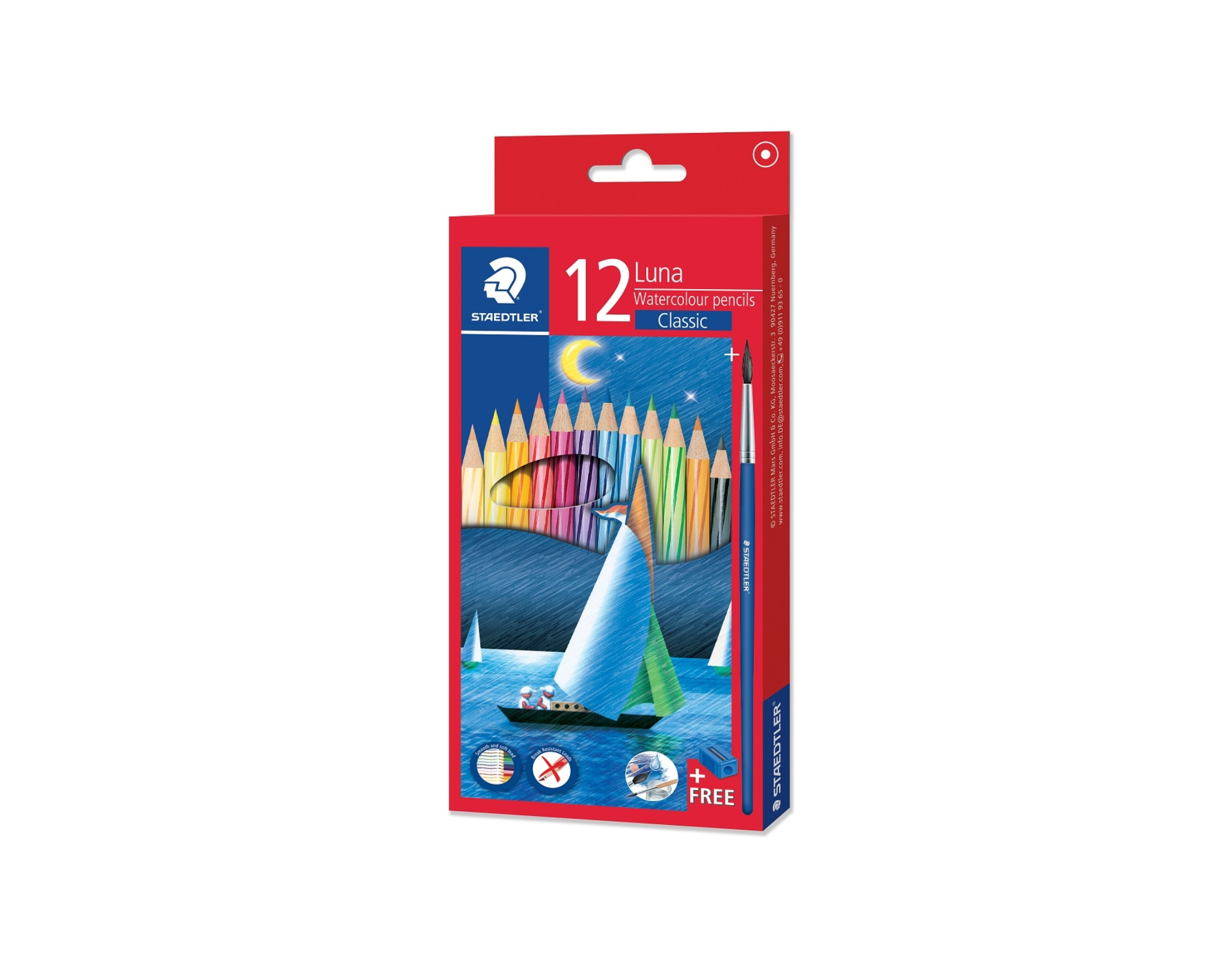 Staedtler Luna Watercolour Pencil (Full Length) 12 Colours (137 10 C12 ...