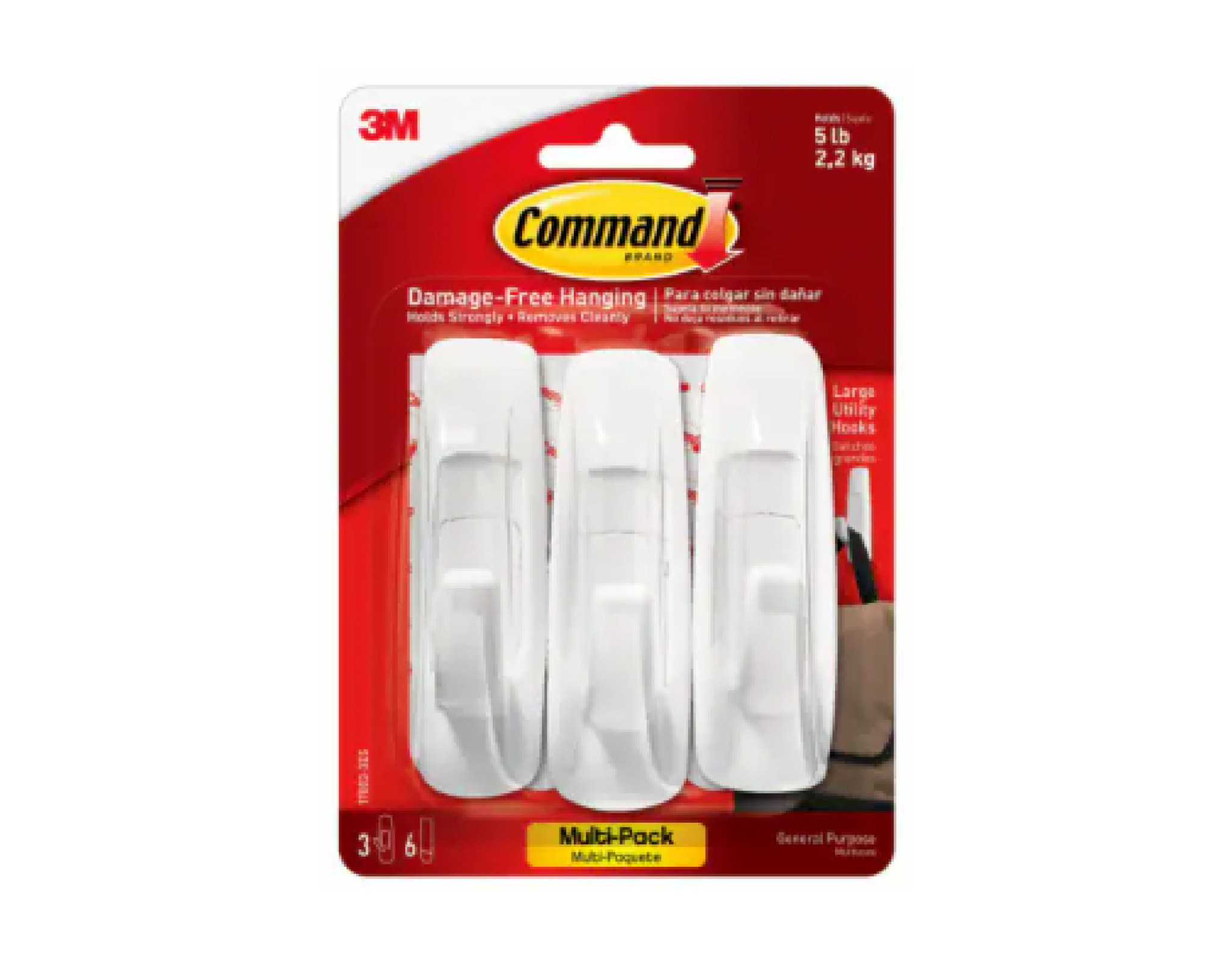 3M Command Damage-Free White Hanging Large Utility Hook | myaeon2go