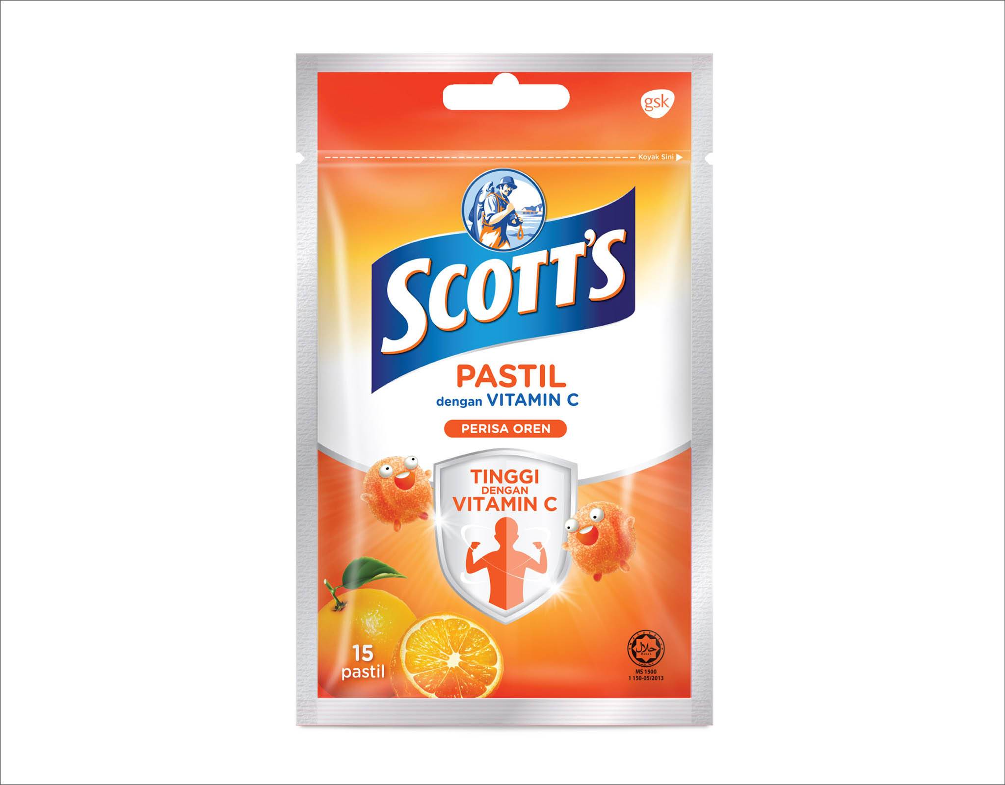Scott's Vitamin C Pastilles Orange, 15 pcs - Immunity Boost