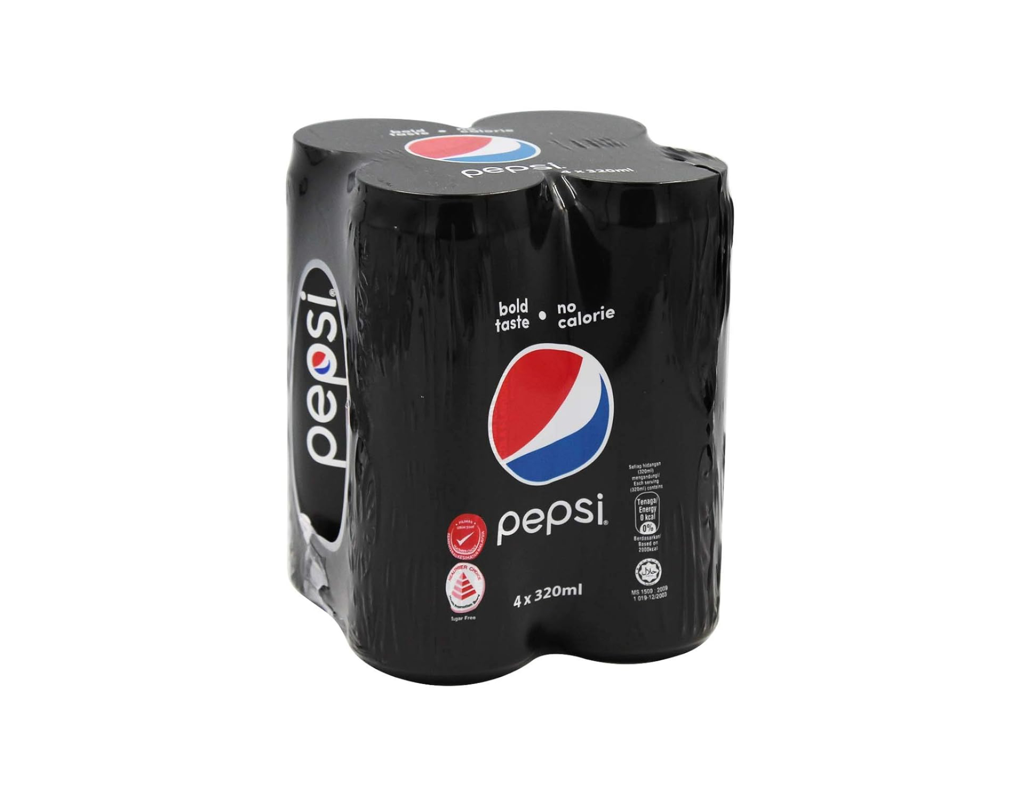 Pepsi Black Regular, 4 x 320 ml - Bold Taste, No Calories