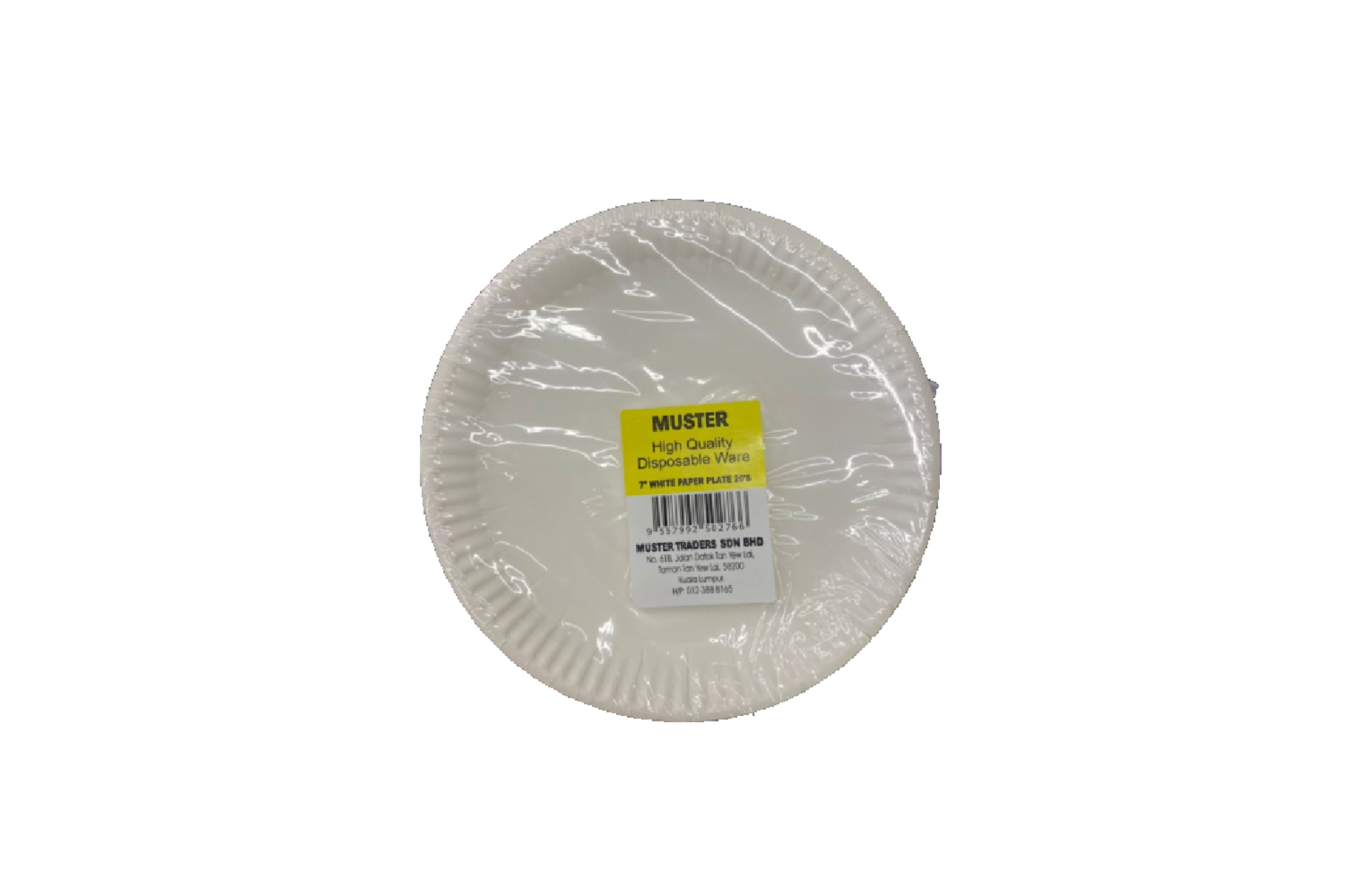 Muster Traders 7" White Paper Plate | myaeon2go