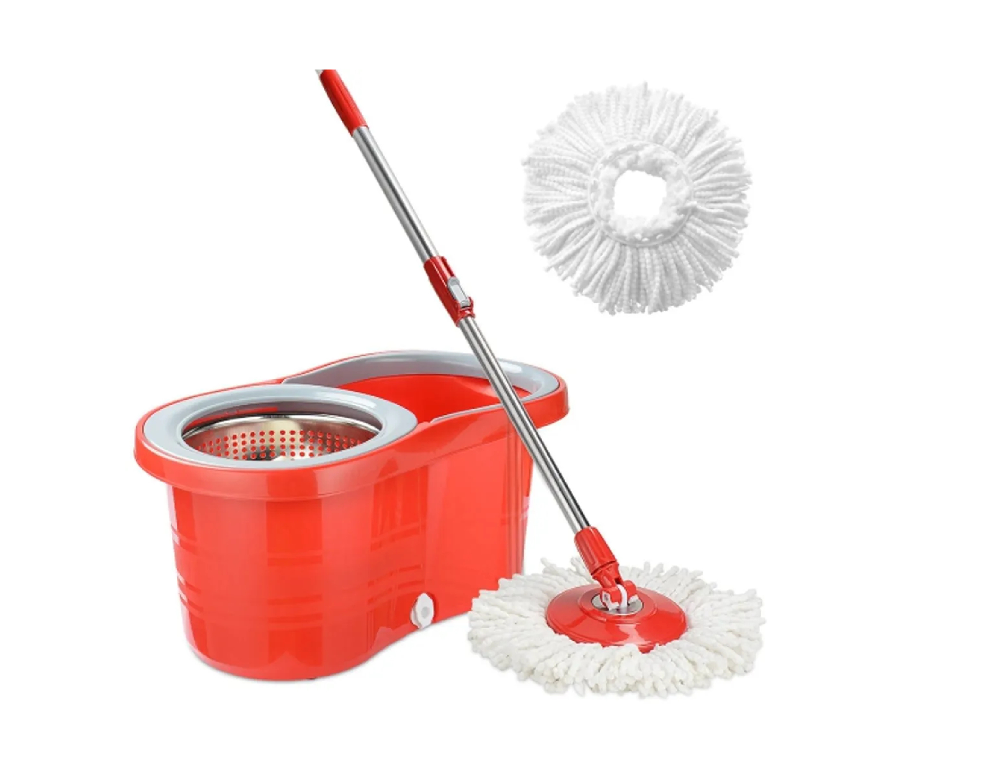 Spin Mop Red, Easy 360-Degree Spinning