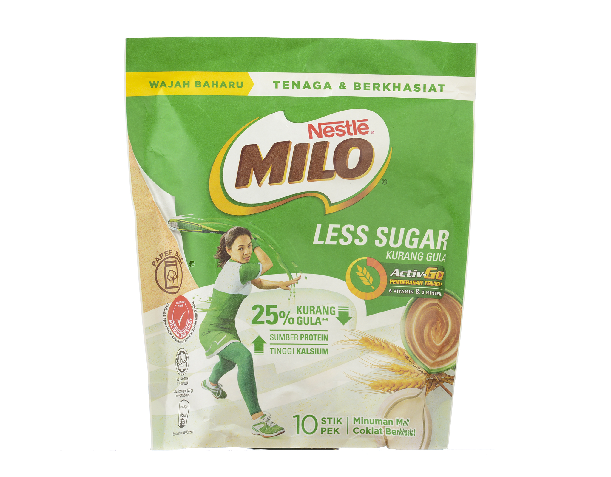 Milo Activ-Go Less Sugar, 10 x 27g - 25 percent Less Sugar