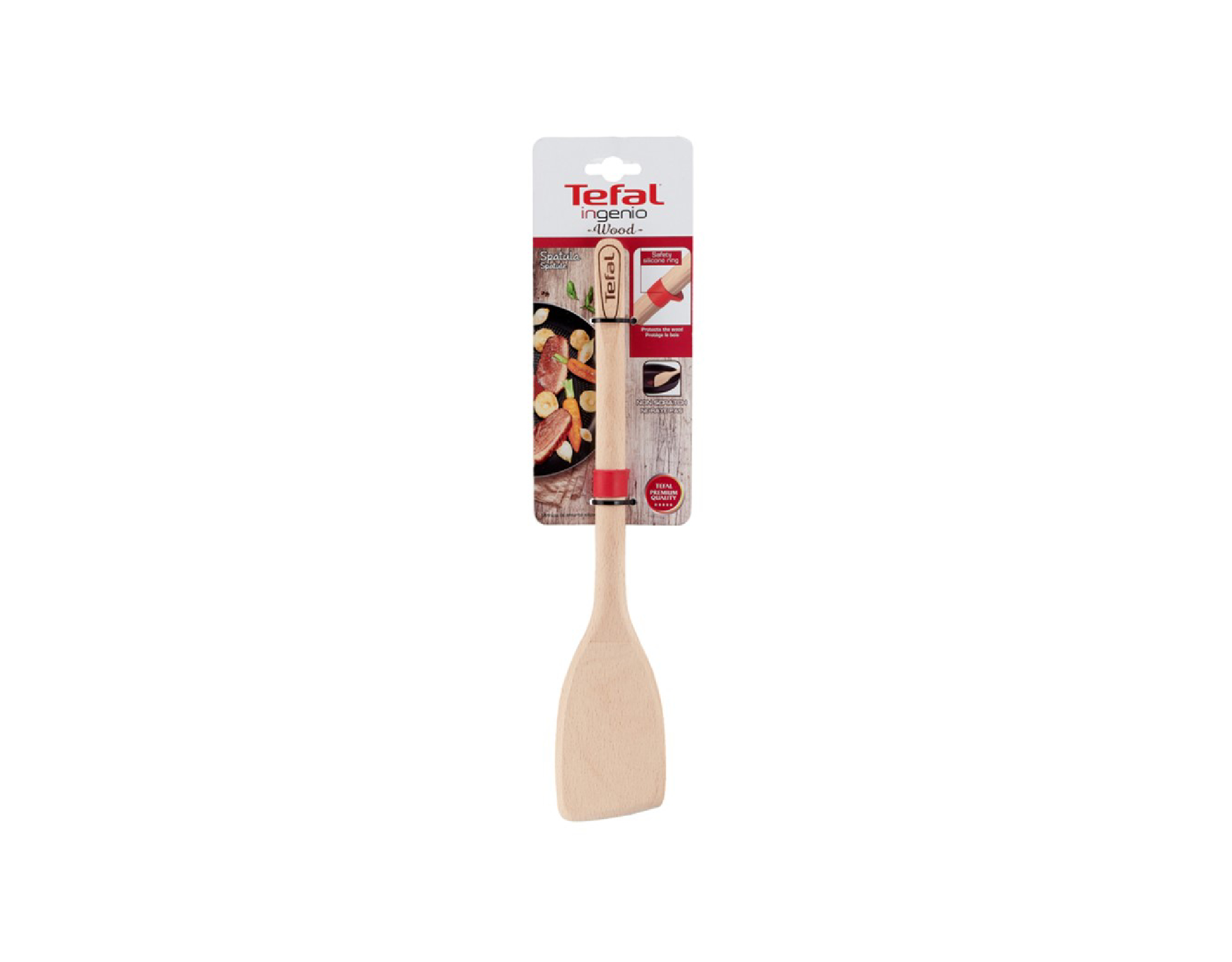 Tefal Ingenio Wooden Angle Spatula (K23008) | myaeon2go