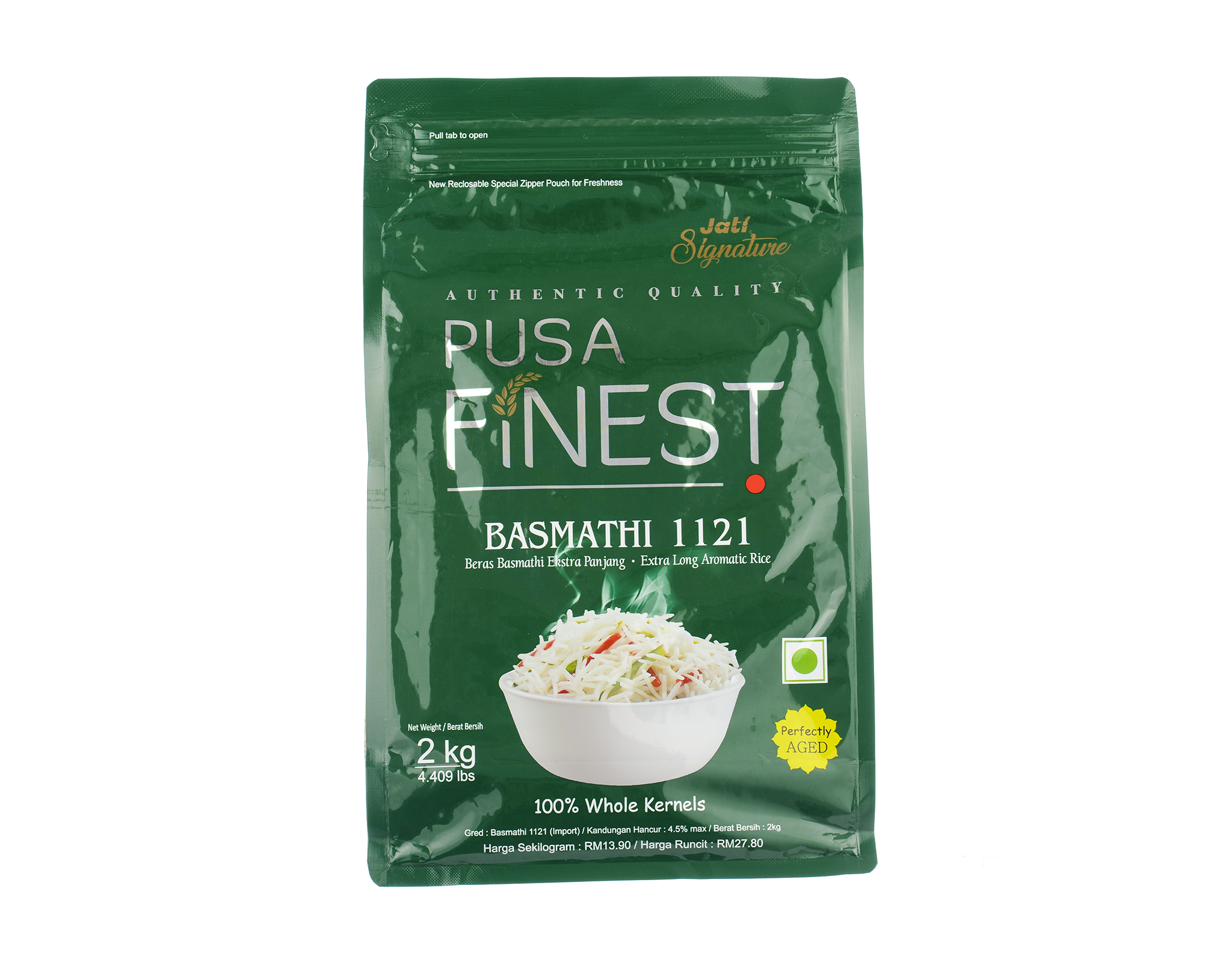 Jati Pusa Basmathi 1121, 2 kg - Aromatic Rice