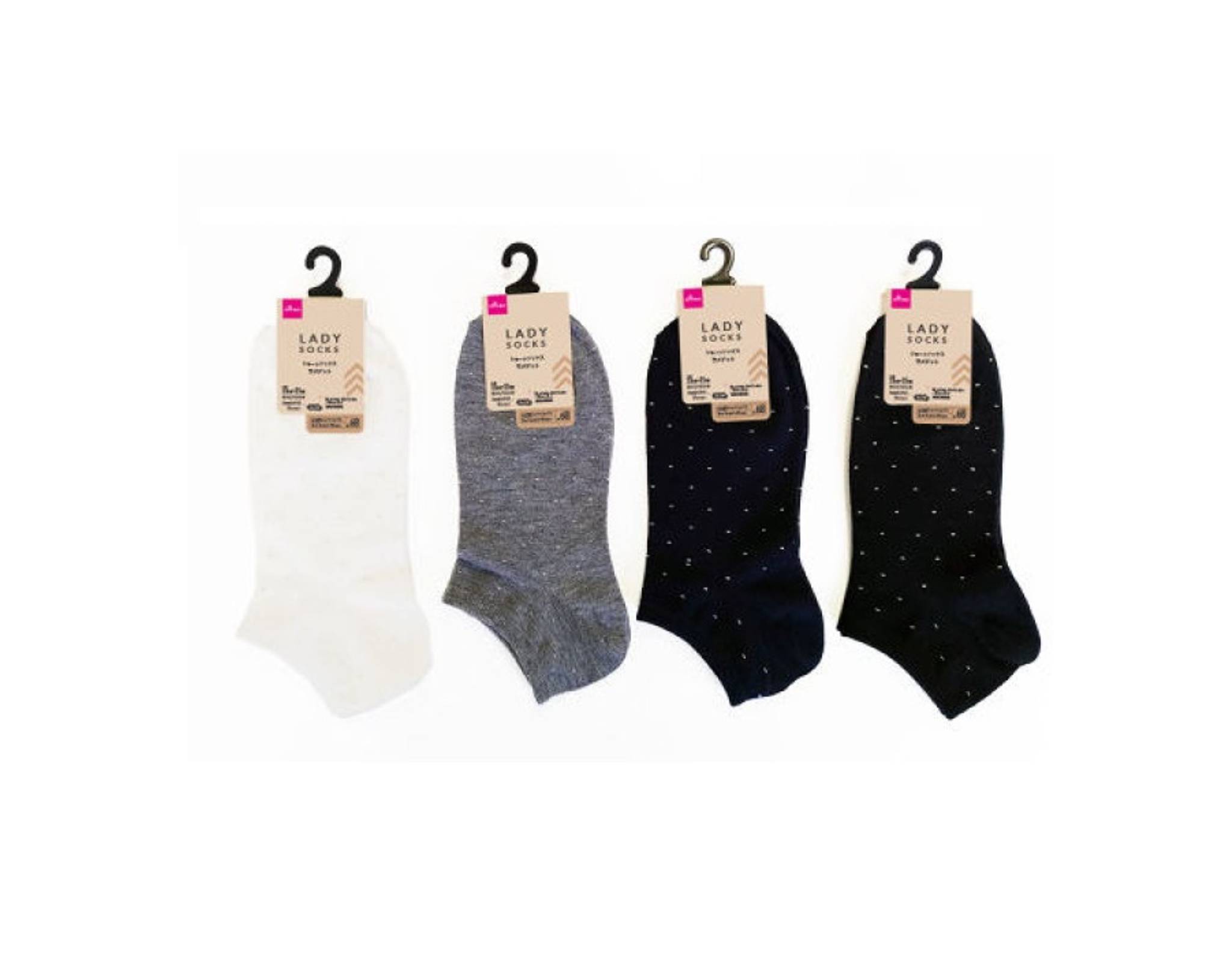 Daiso [SELECTED RANDOMLY] Short Socks Adult Ladies Glitter Dot | myaeon2go