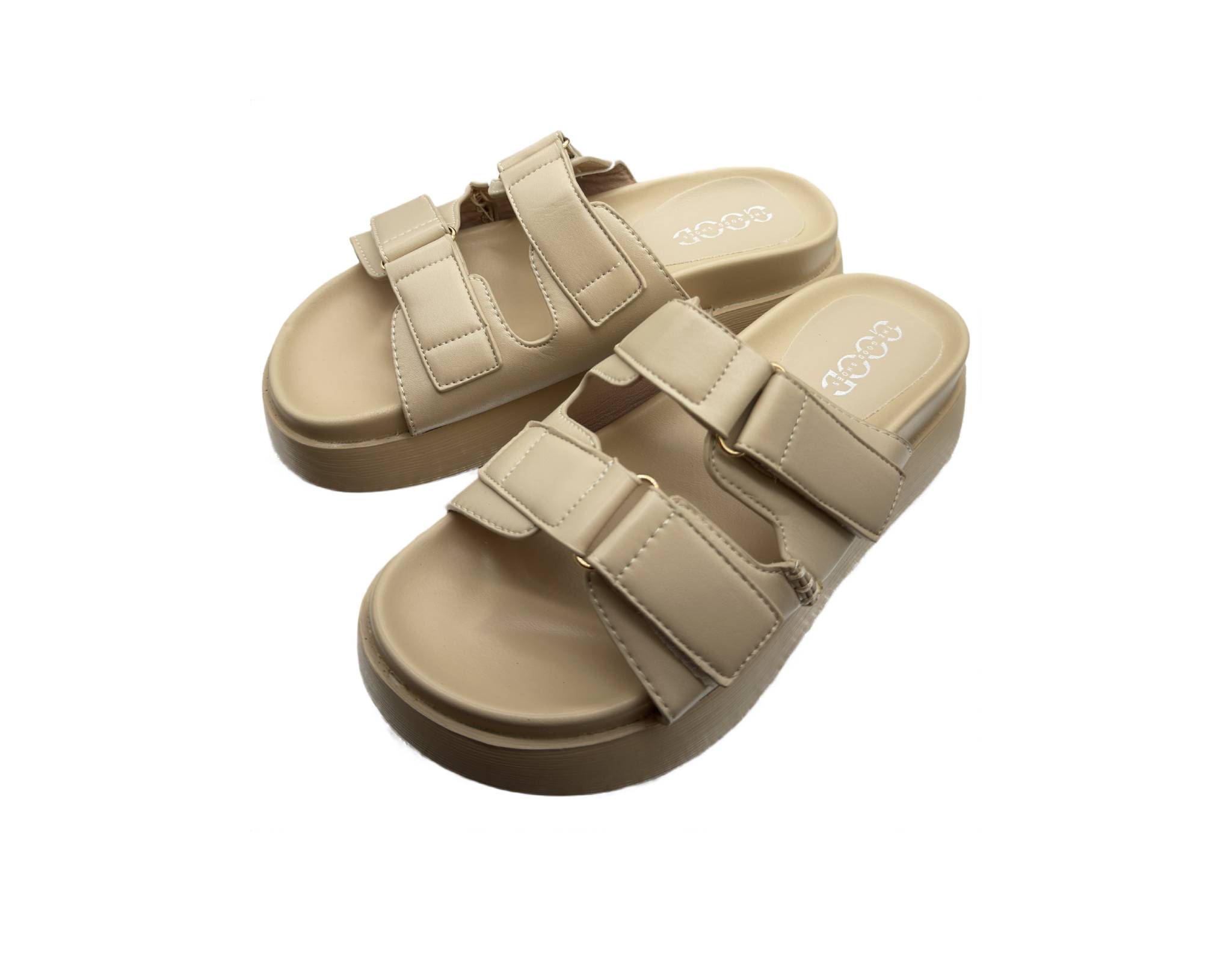 The Good Shoes Ladies Sandal Casual Cushion Khaki | myaeon2go