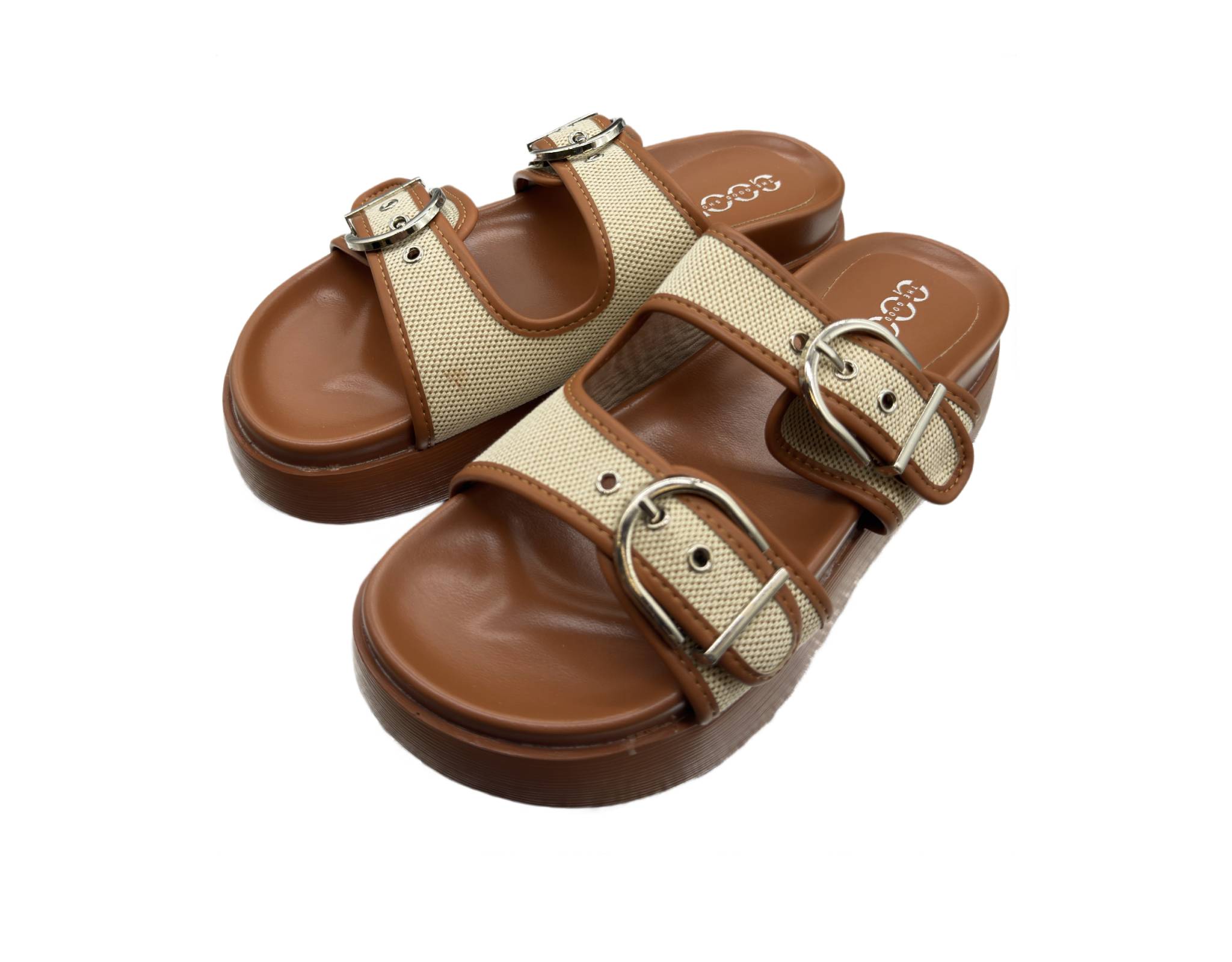 The Good Shoes Ladies Sandal Casual Cushion Brown | myaeon2go