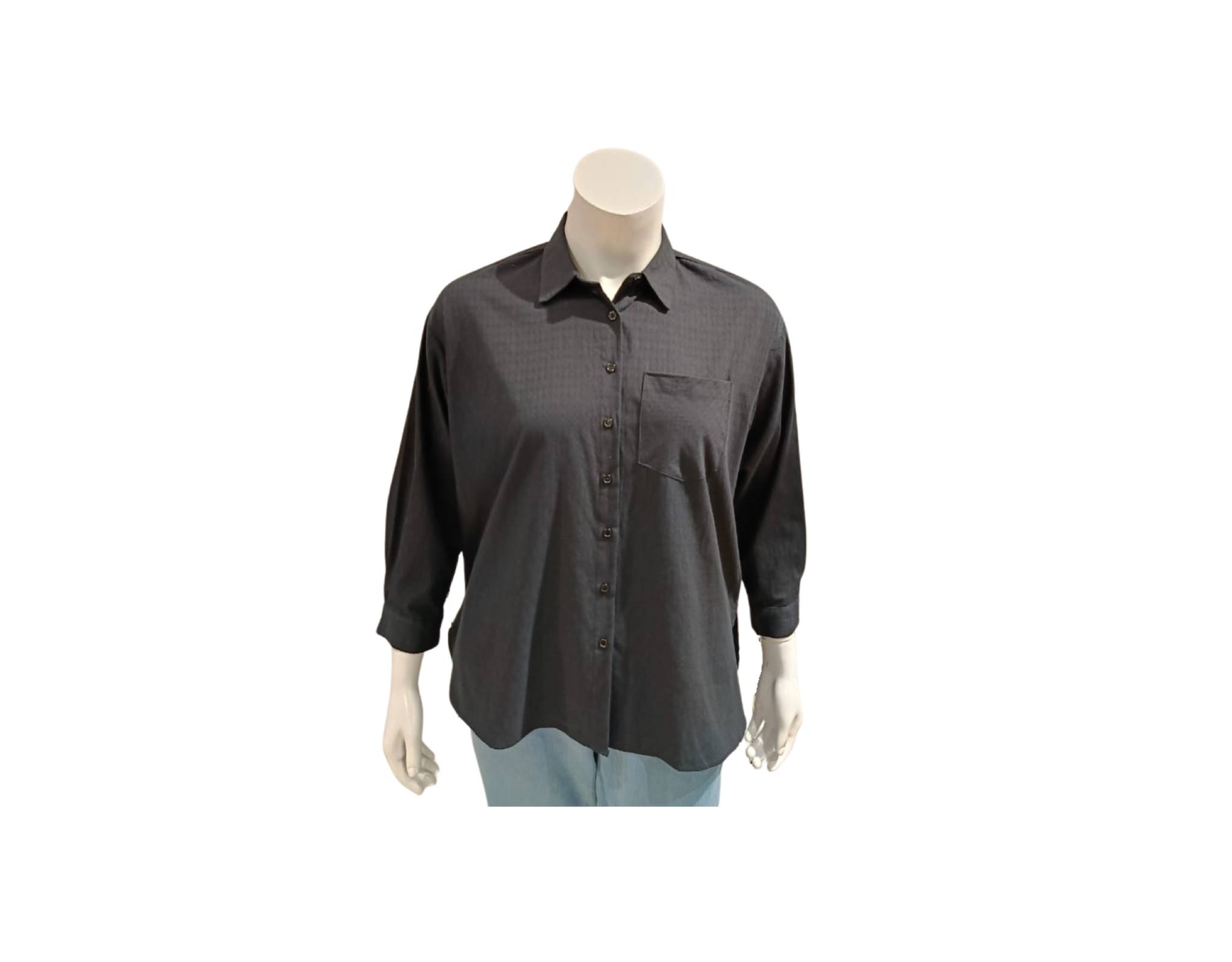 Plus Collection Long Sleeve Blouse Black | myaeon2go