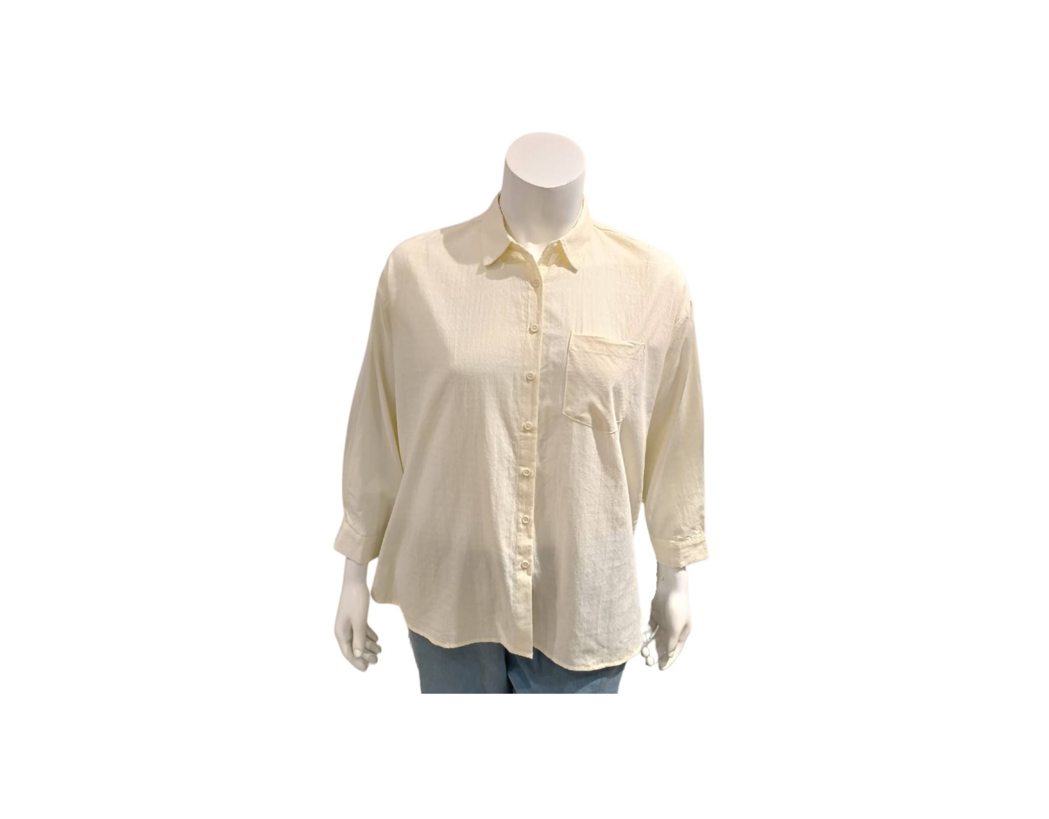 Plus Collection Long Sleeve Blouse Beige | myaeon2go