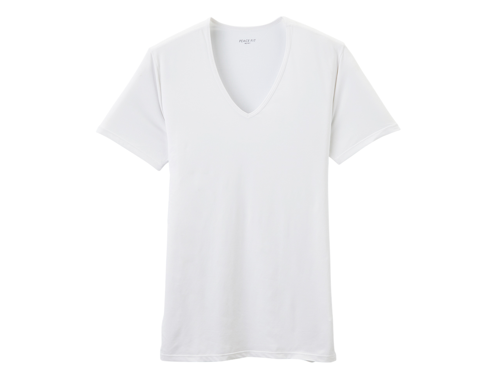 Inner Casual Men SilkyFACT Short Sleeve V-Neck White | myaeon2go