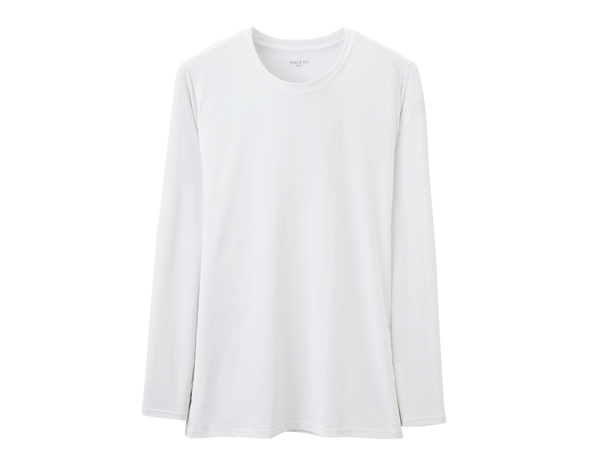 Inner Casual Men SilkyFACT Long Sleeve Crew Neck White | myaeon2go
