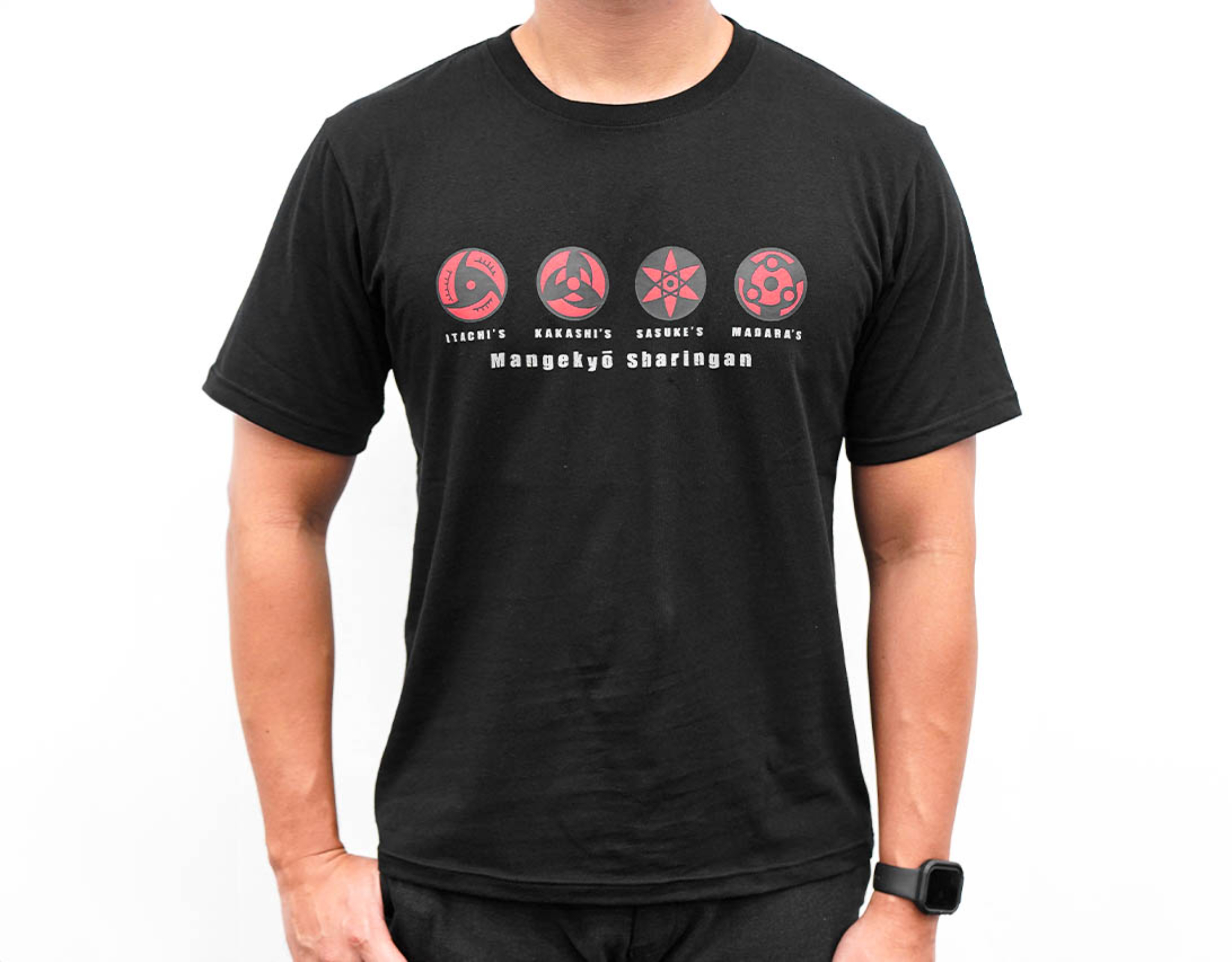 Anime Naruto Mangekyou Sharingan Short Sleeve T-Shirt Black (4713-7004 ...