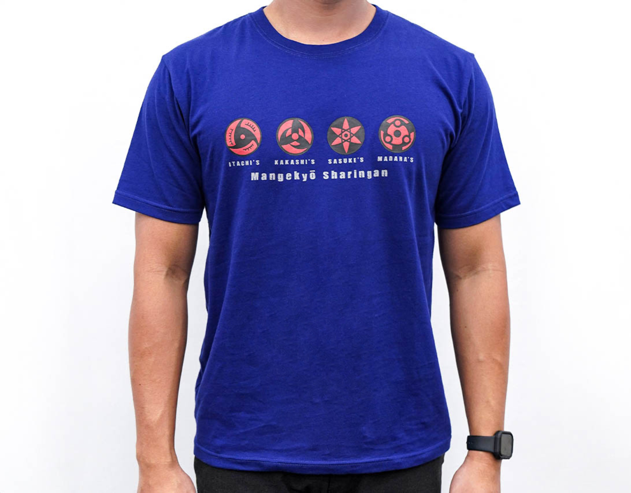 Anime Naruto Mangekyou Sharingan Short Sleeve T-Shirt Navy (4713-7004 ...