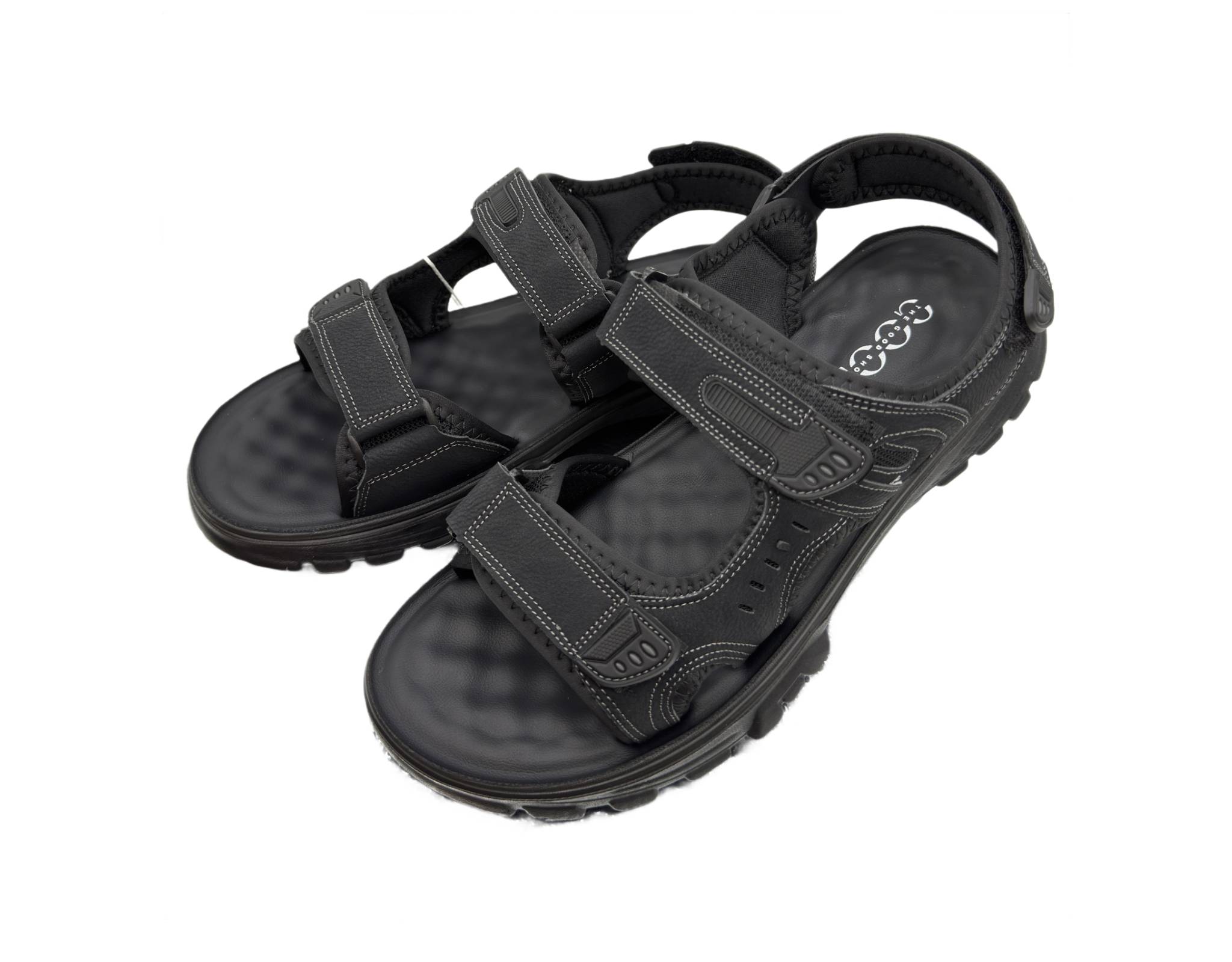 The Good Shoes Men's Strappy Sandals Black | myaeon2go