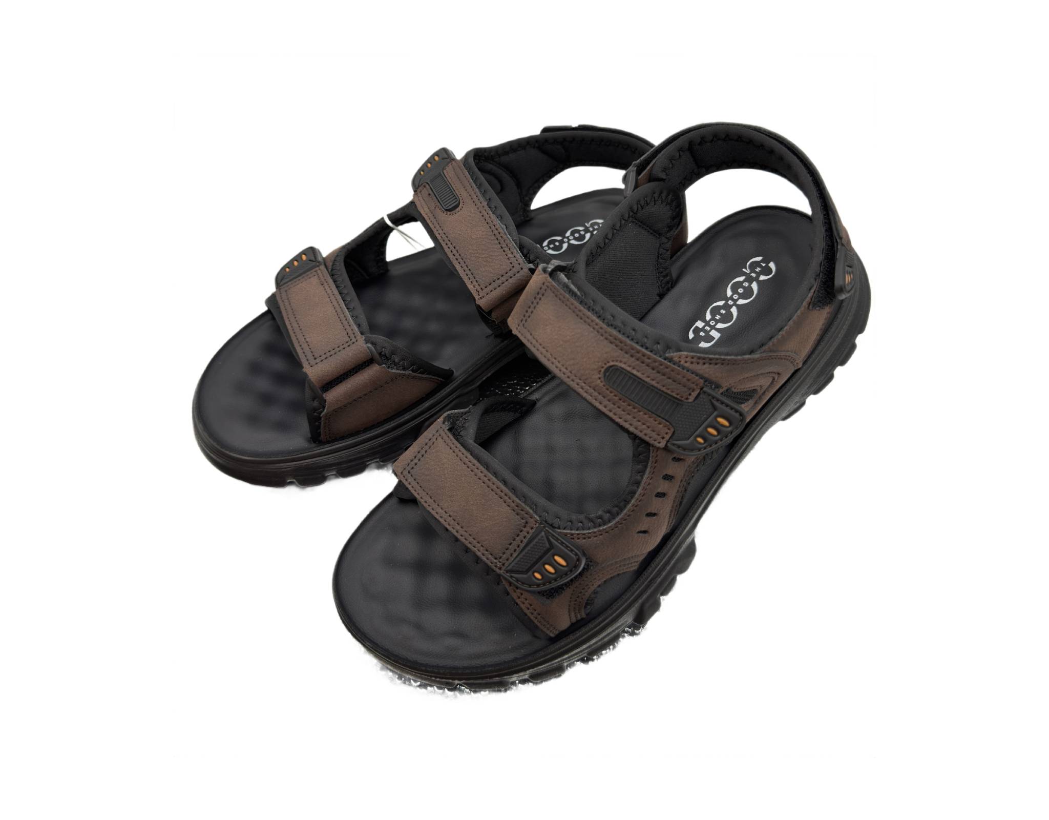 The Good Shoes Men's Strappy Sandals Dark Brown | myaeon2go